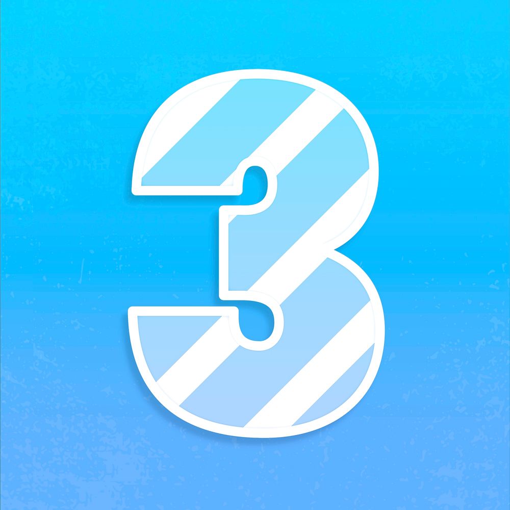 Number 3 bold typography psd | Premium PSD - rawpixel