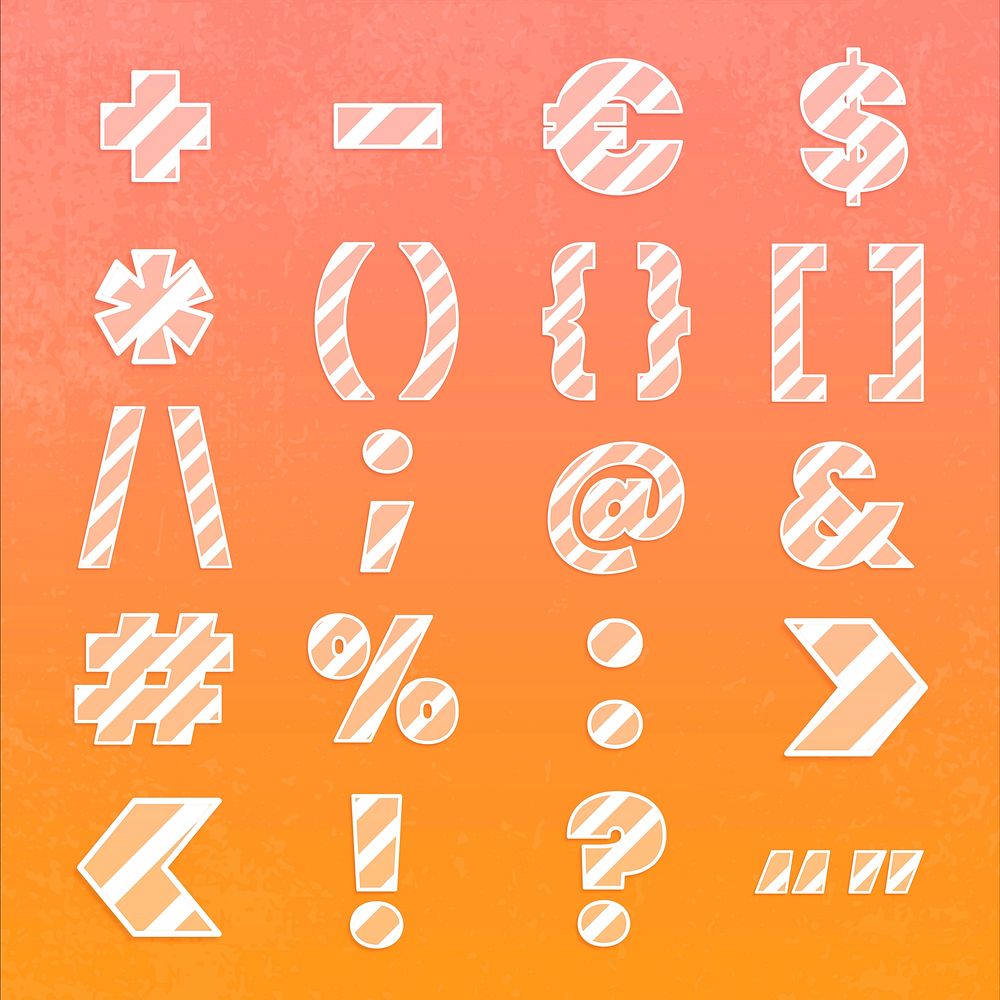 Peach symbol set typography psd | Premium PSD - rawpixel
