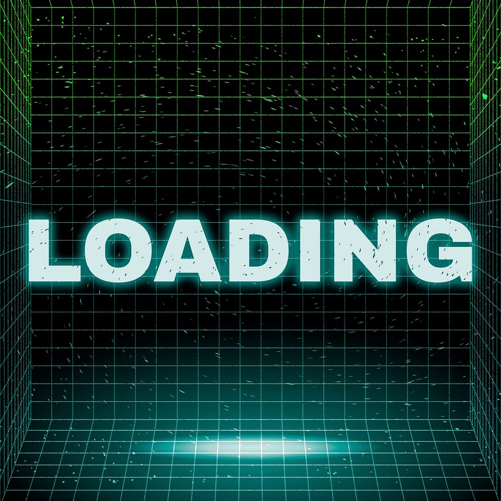 Neon grid line loading word | Free Photo - rawpixel