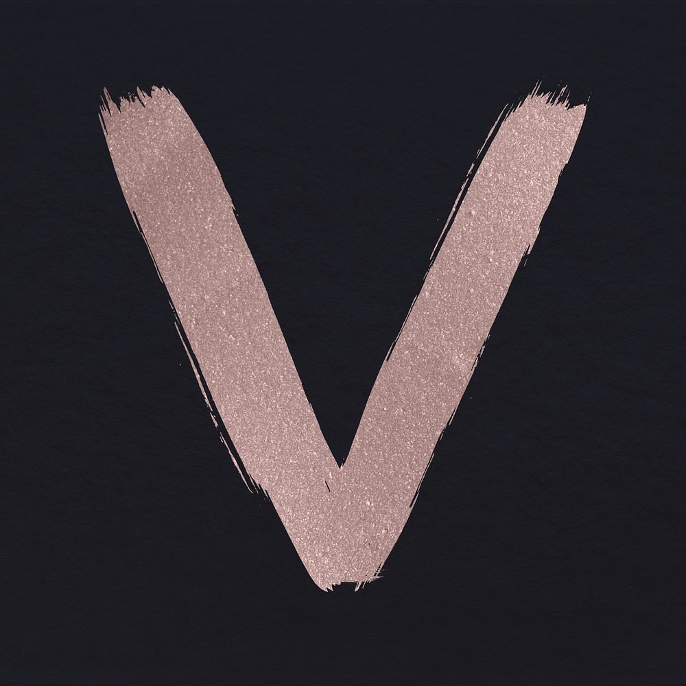 Brushed stroke psd v letter | Premium PSD - rawpixel