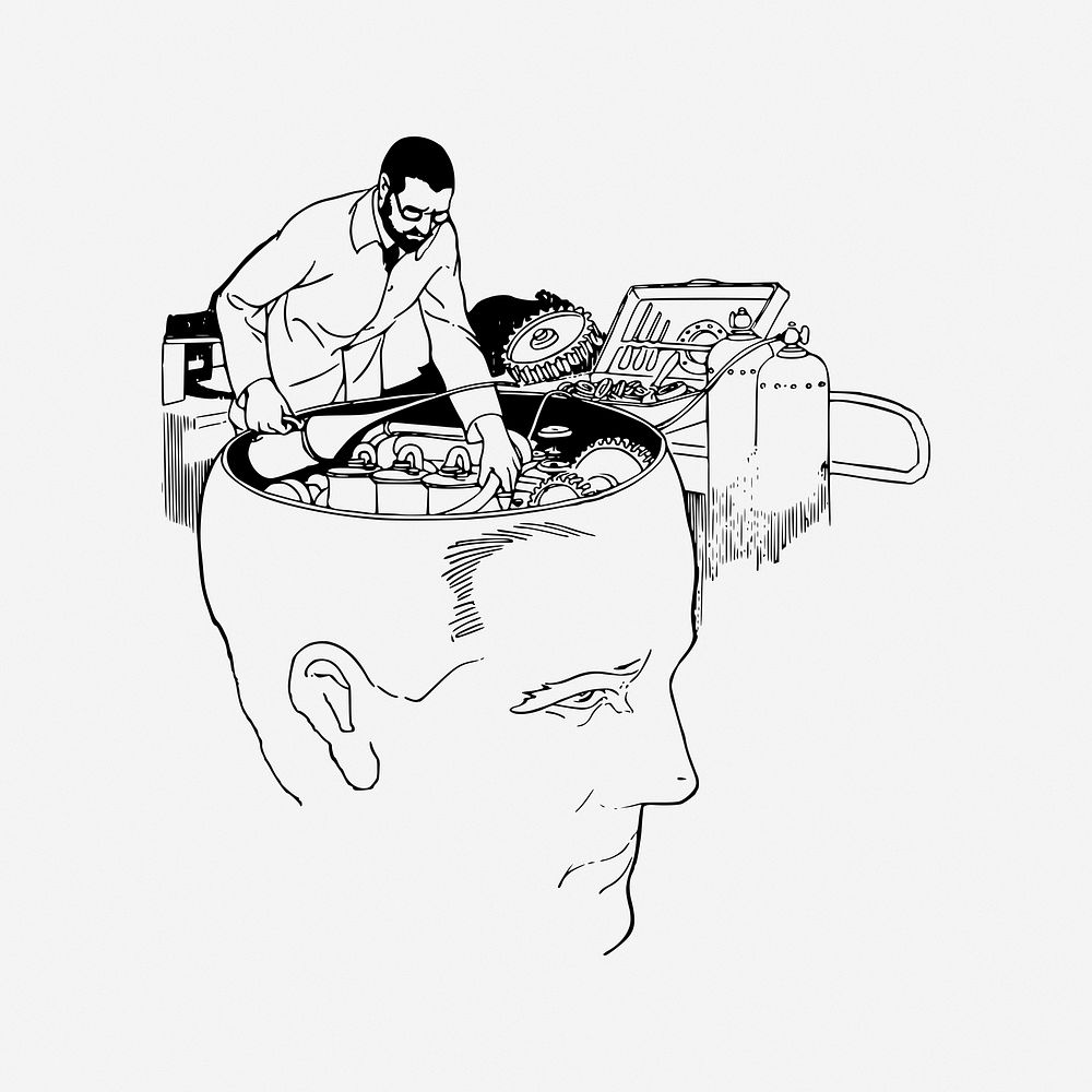 Fixing brain drawing illustration. | Free Photo - rawpixel
