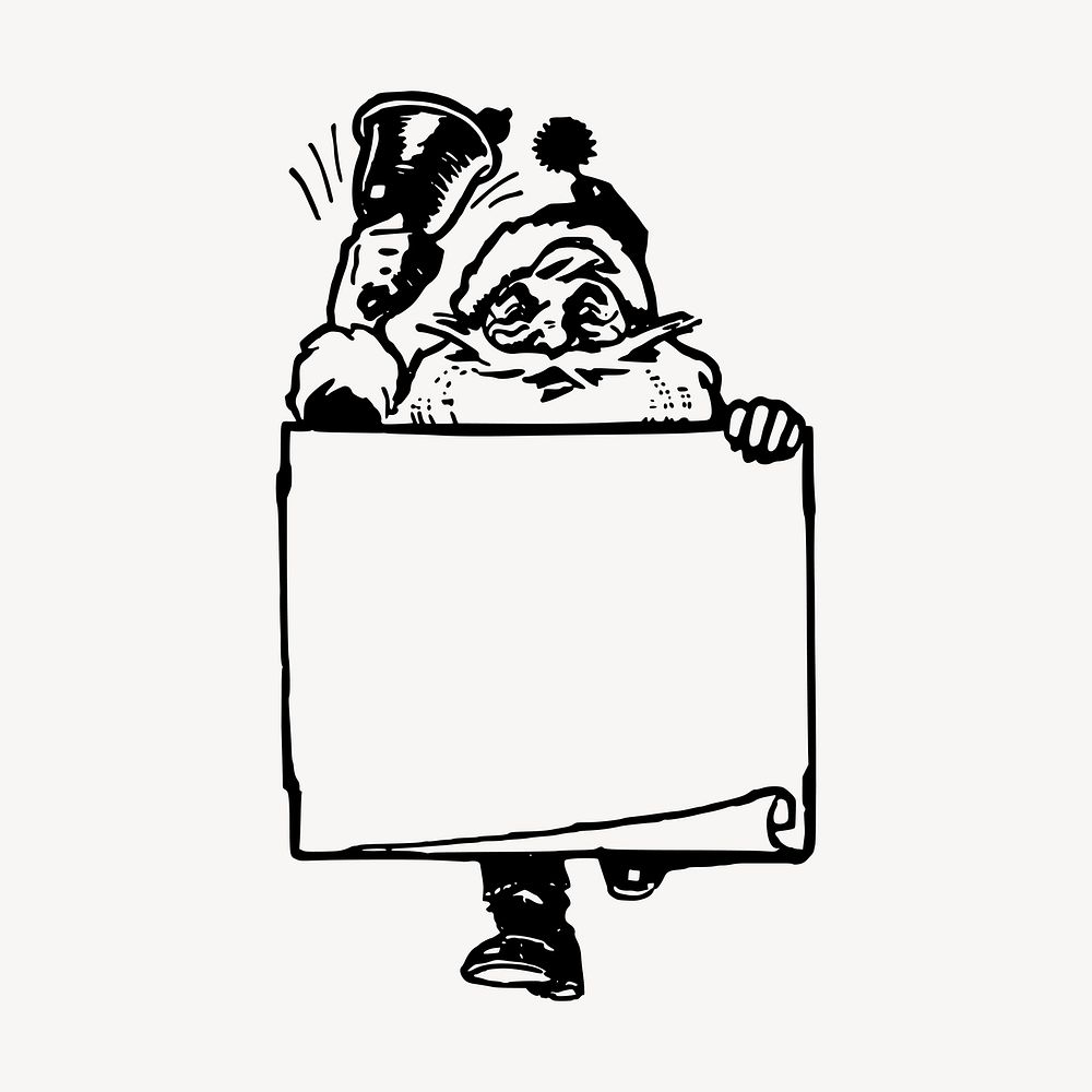 Santa sign collage element, drawing | Free Vector - rawpixel