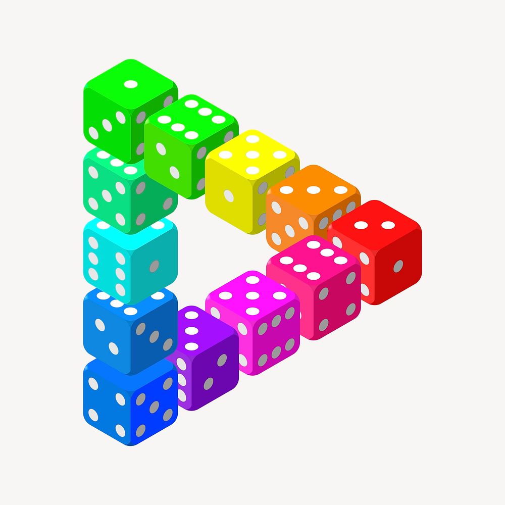 Dice illusion clipart illustration psd | Free PSD - rawpixel