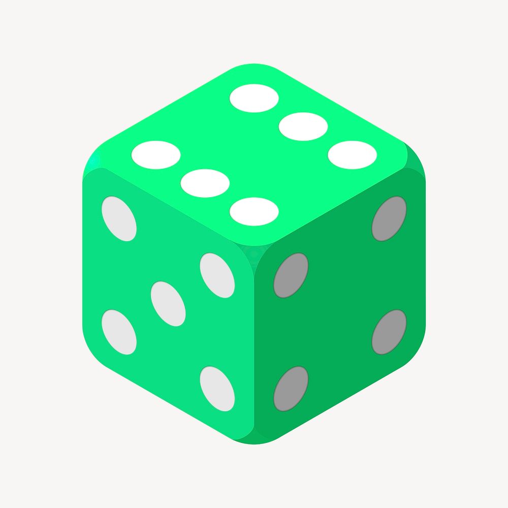 Green dice clipart illustration psd | Free PSD - rawpixel