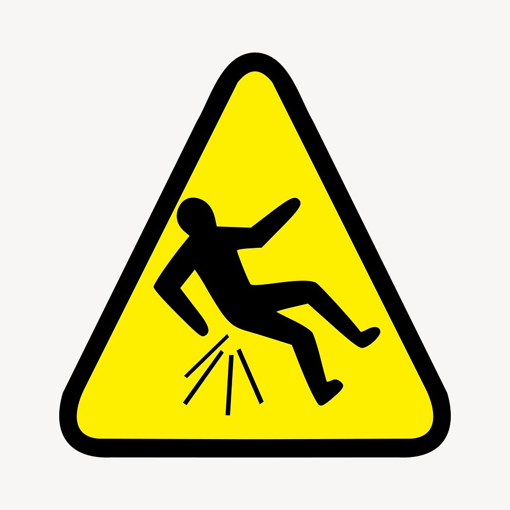 Slippery sign clipart, illustration vector. | Free Vector - rawpixel