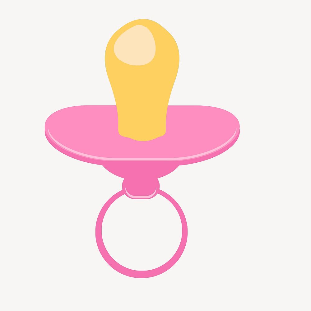 Pink pacifier clipart, illustration vector | Free Vector - rawpixel