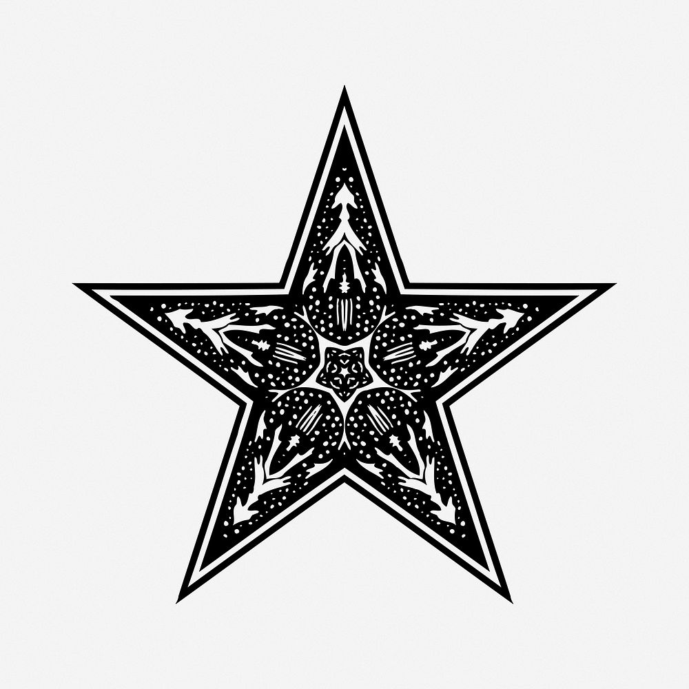 Decorative star clipart, illustration. | Free Photo Illustration - rawpixel