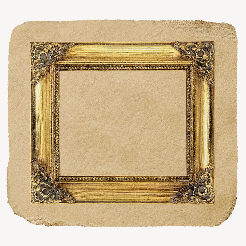 Gold picture frame collage element, | Free Photo - rawpixel