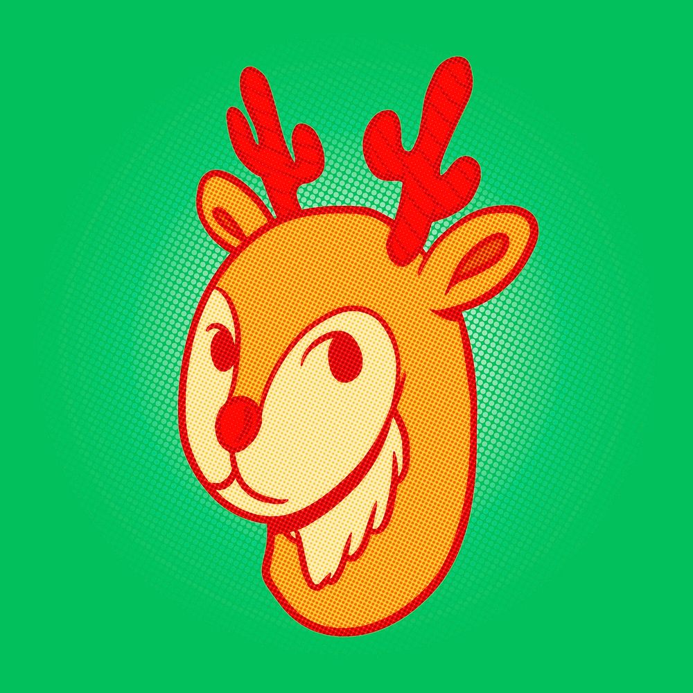 Cute reindeer sticker design element | Premium PSD - rawpixel