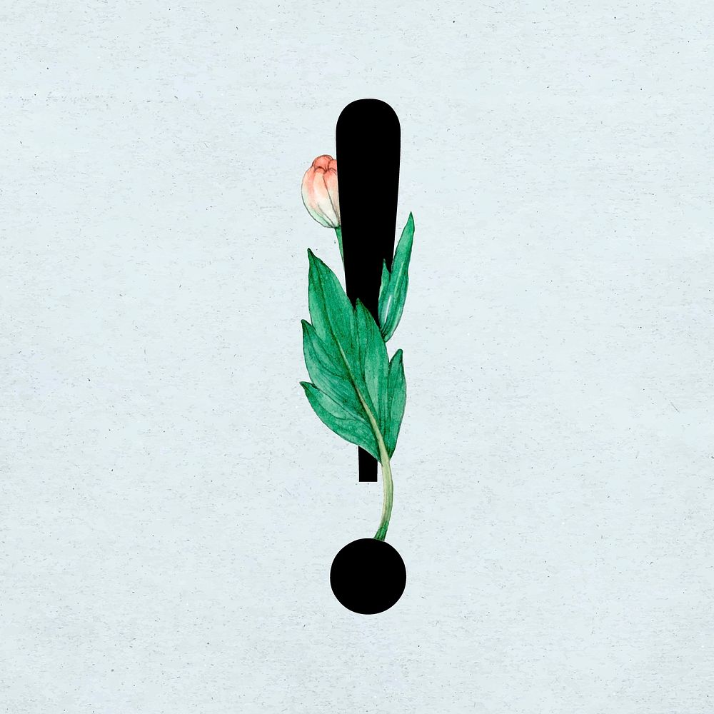 Vector exclamation sign floral vintage | Premium Vector - rawpixel