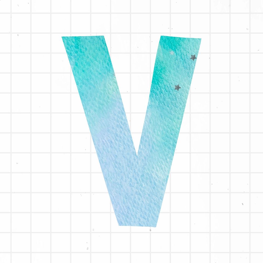 Watercolor v font lettering vector | Premium Vector - rawpixel