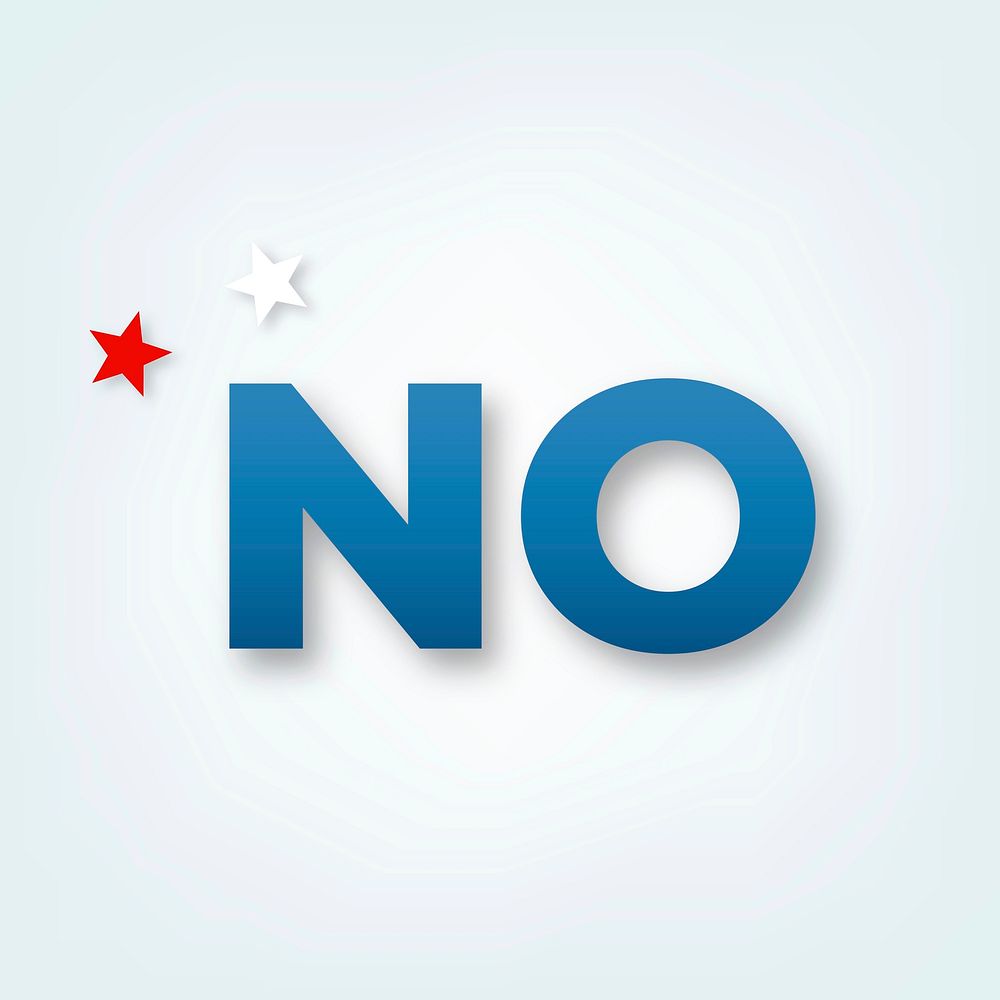 NO vector text typography blue | Premium Vector - rawpixel