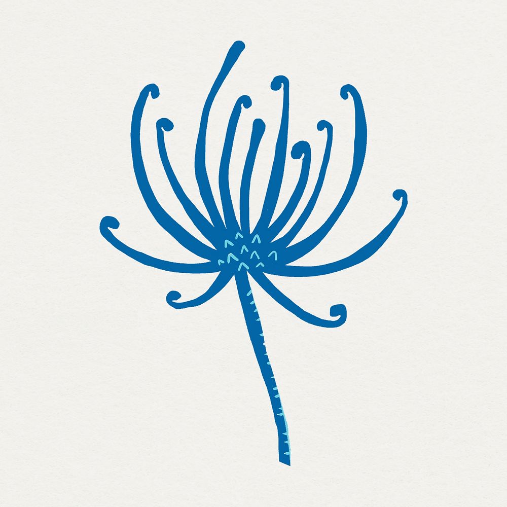 Blue stencil flower psd vintage | Premium PSD - rawpixel