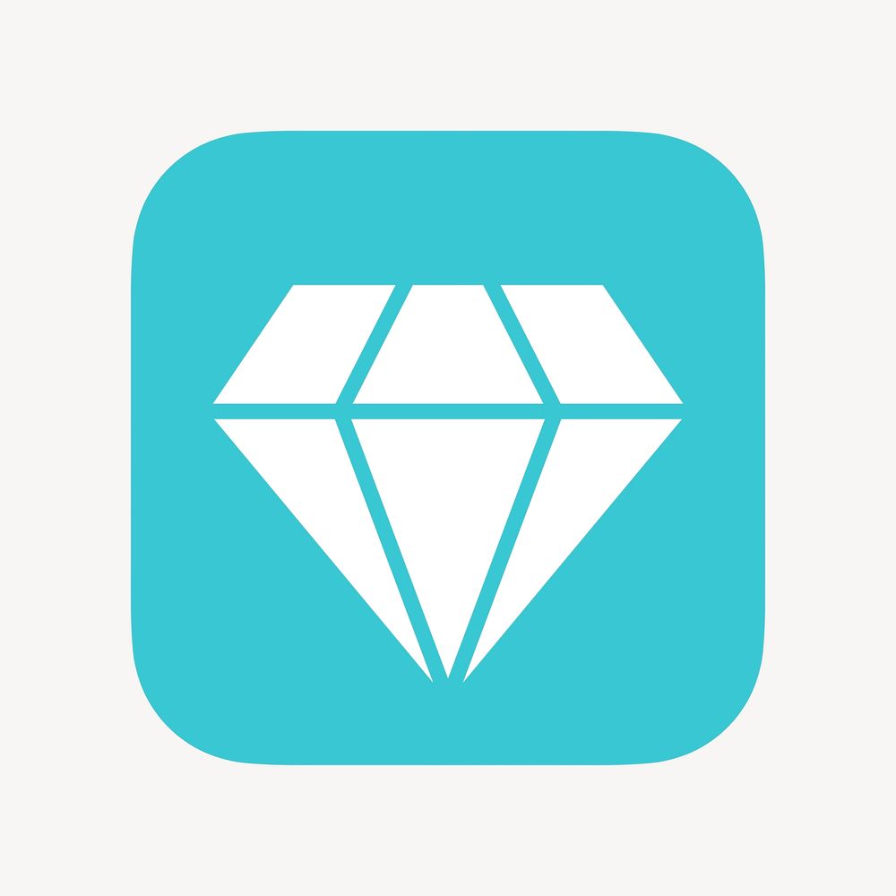 Diamond shape icon, flat graphic | Free Photo - rawpixel