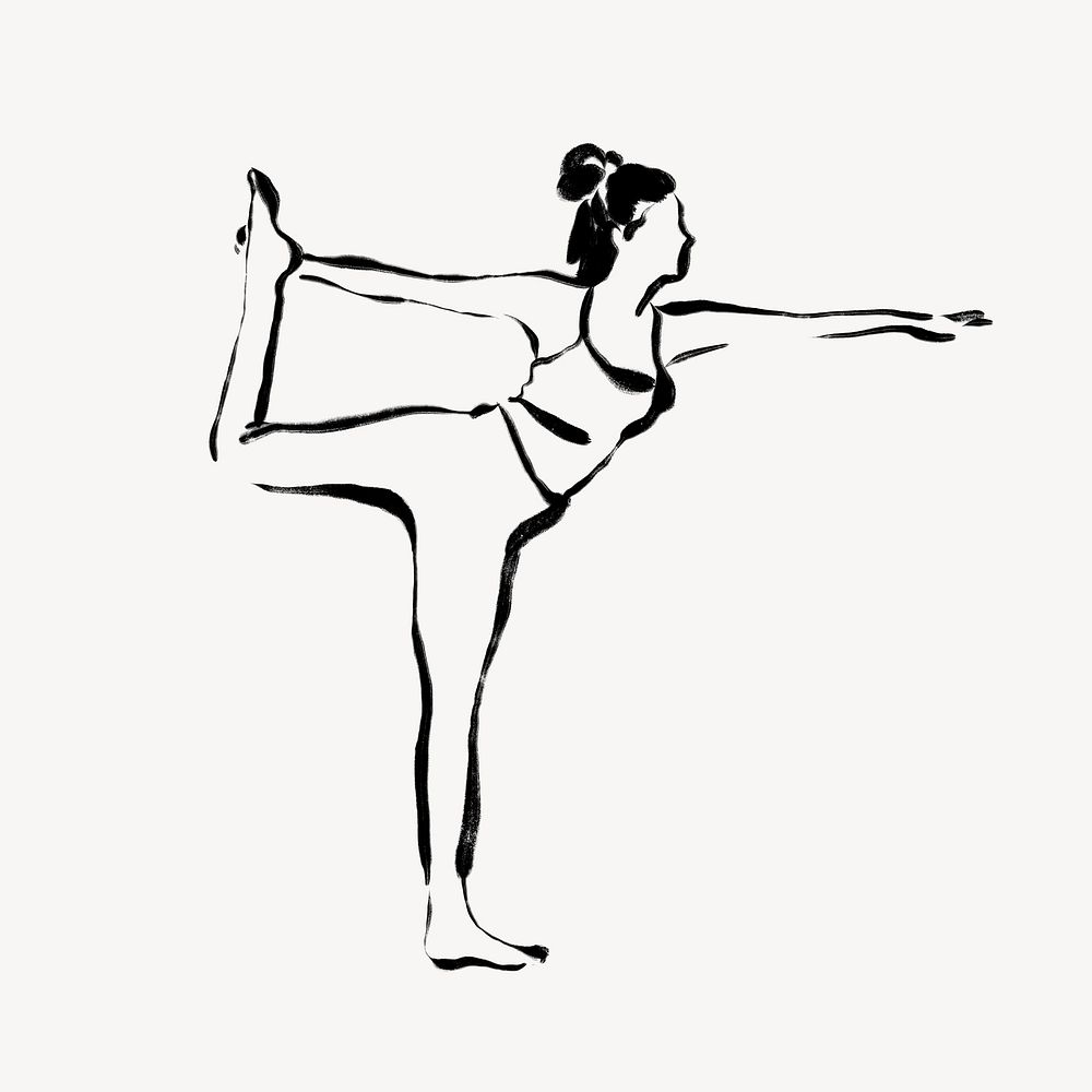 Balancing pose collage element, drawing | Free Photo - rawpixel