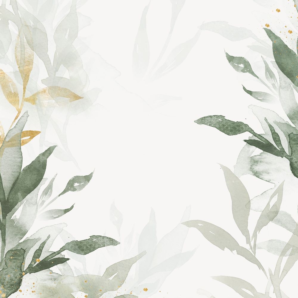 Watercolor leaf border background, aesthetic | Premium Photo - rawpixel