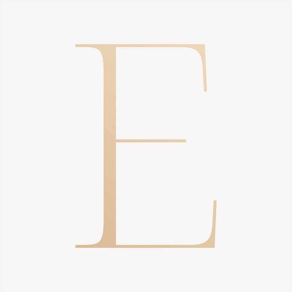 E alphabet letter, gold aesthetic | Premium Photo - rawpixel