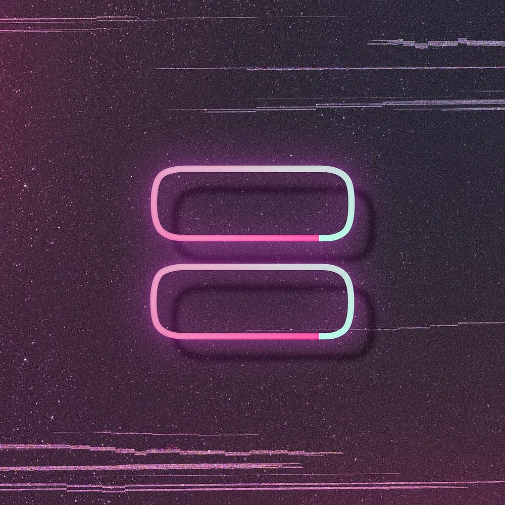 Equals sign vector neon font | Premium Vector - rawpixel