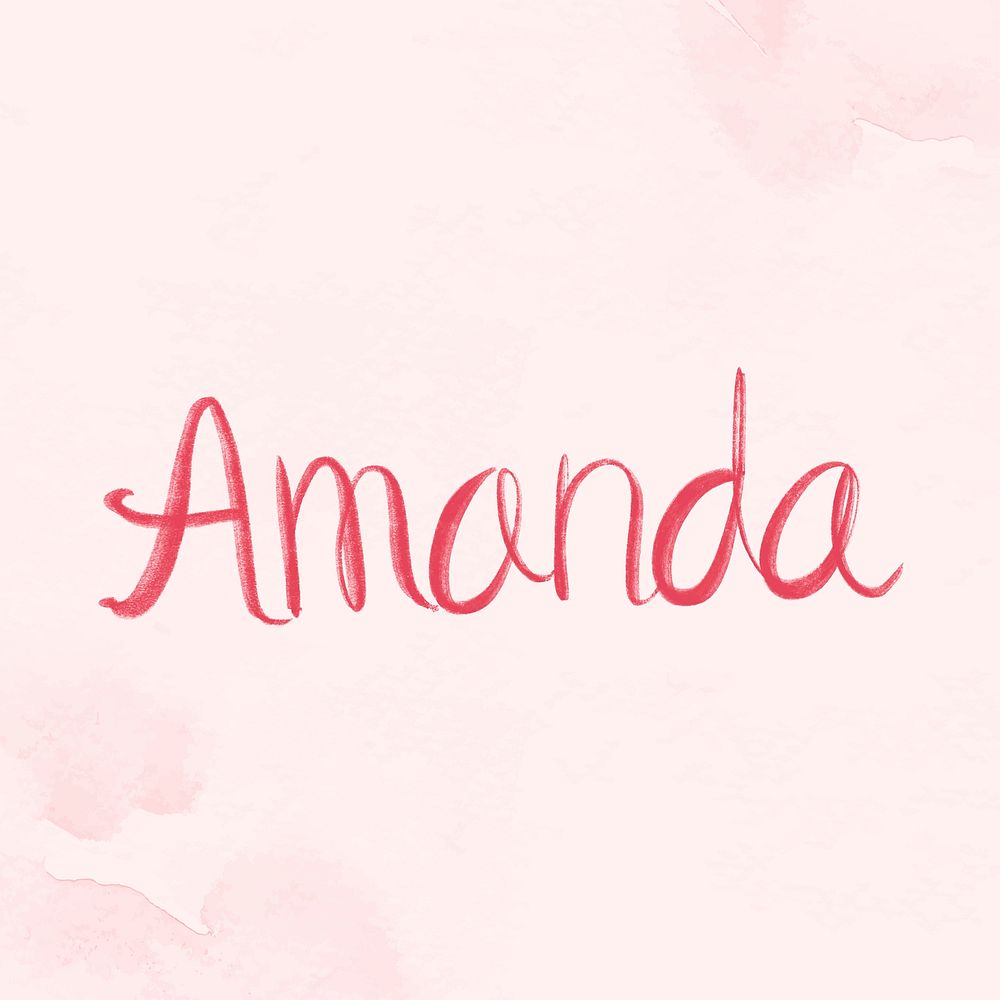 Amanda cursive word vector typography | Free Vector - rawpixel