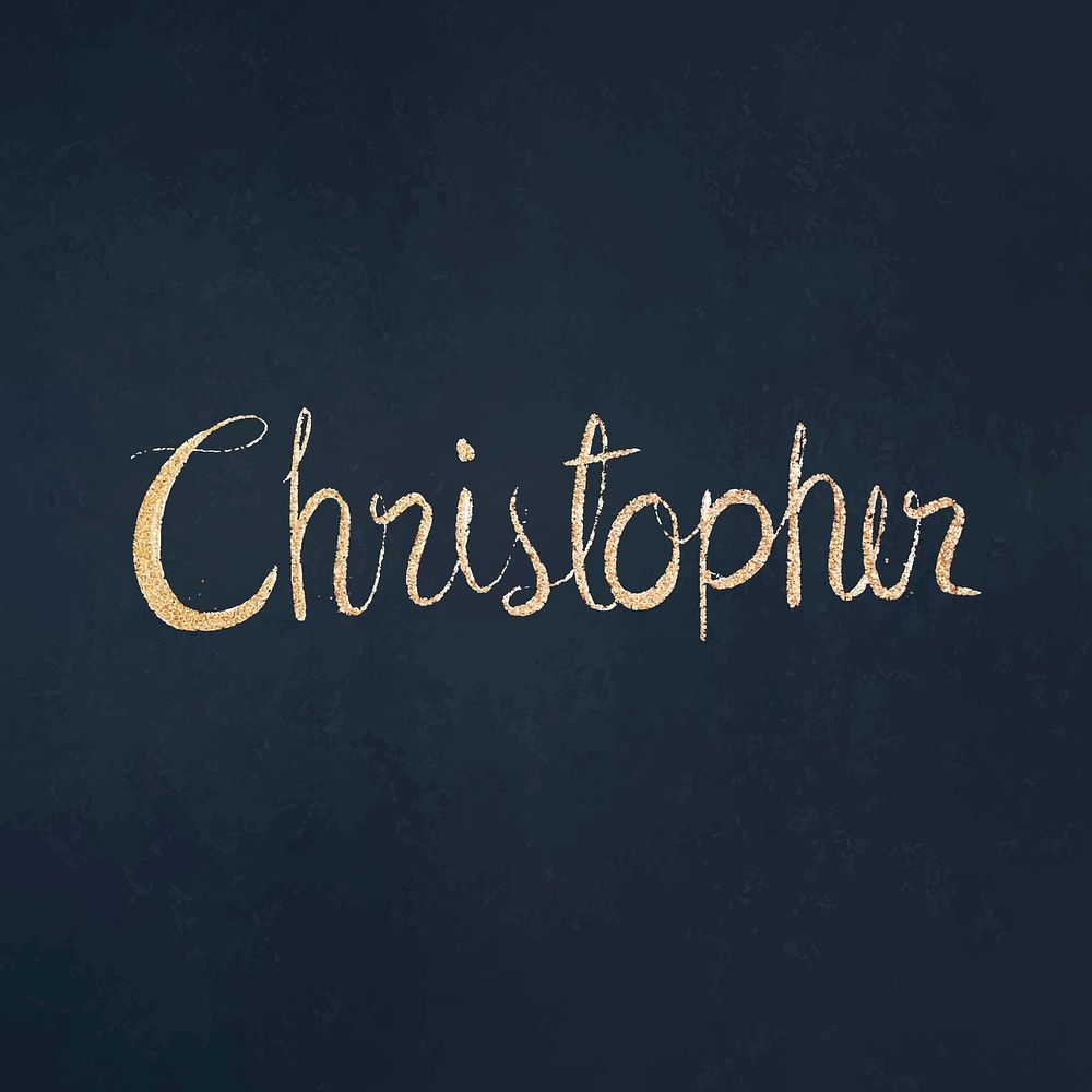 Sparkling gold vector Christopher typography | Premium Vector - rawpixel