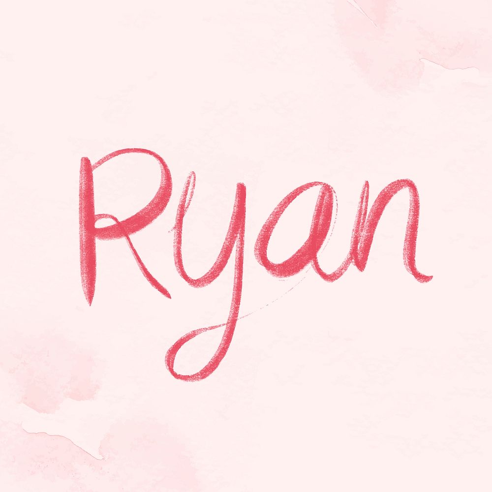 Vector Ryan male name calligraphy | Premium Vector - rawpixel