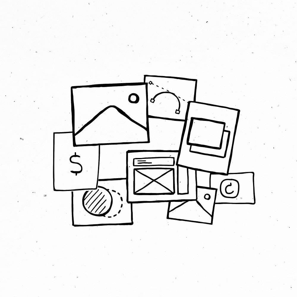 Hand drawn mood board psd | Premium PSD - rawpixel