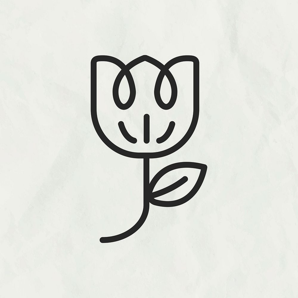 Flower line icon vector in black | Free Vector - rawpixel