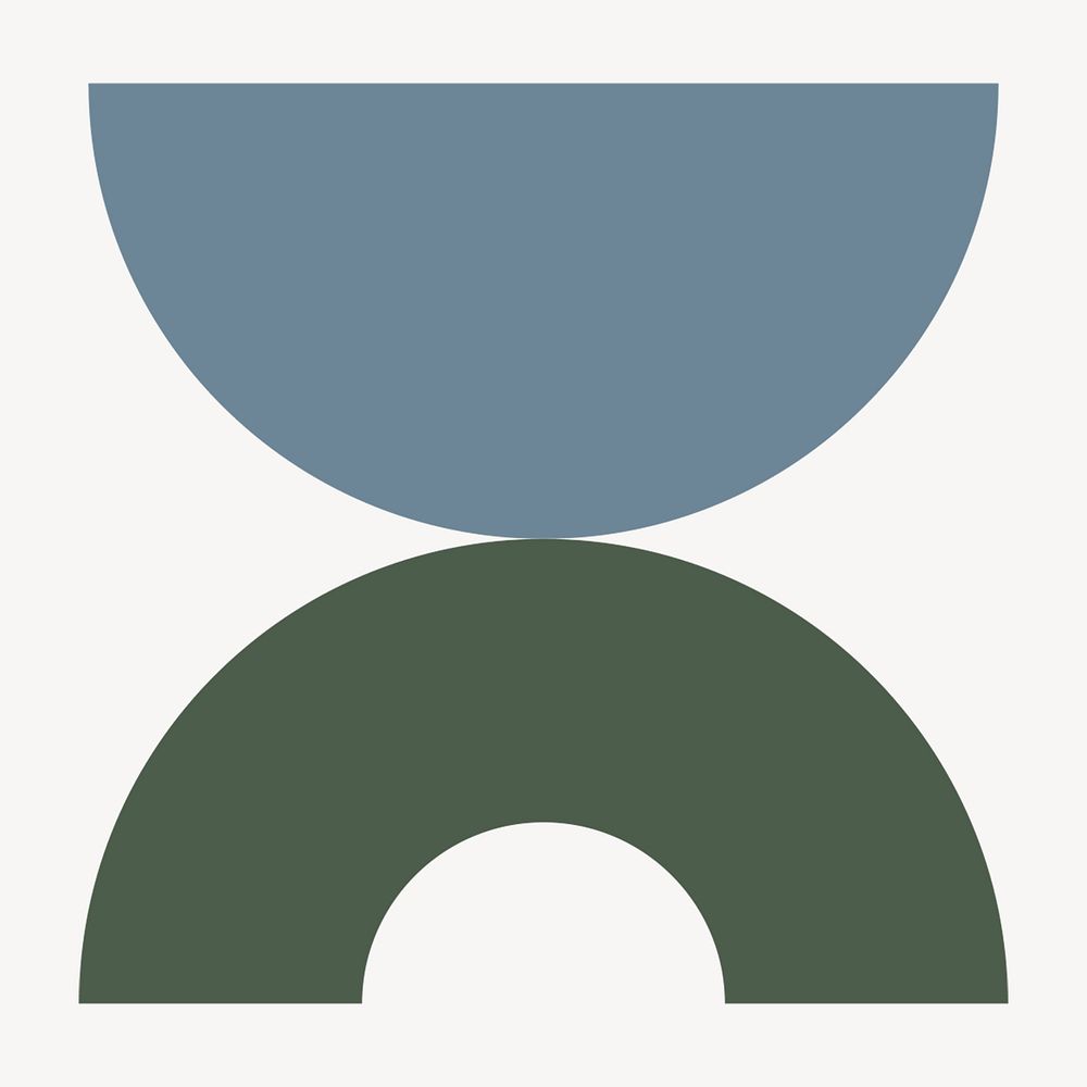 Blue semi-circle shape, green rainbow | Free Photo - rawpixel