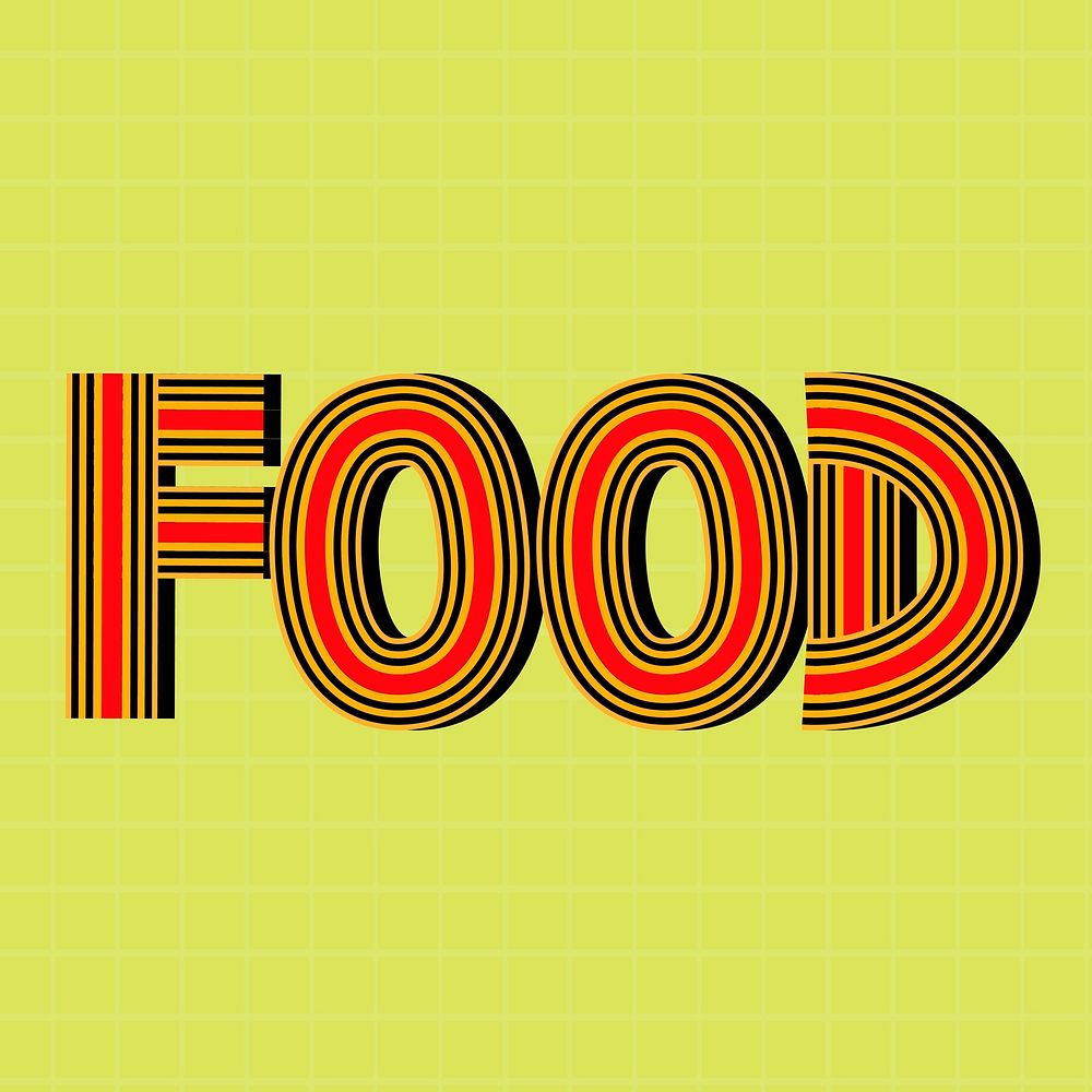 Retro food lettering concentric effect | Free Photo - rawpixel
