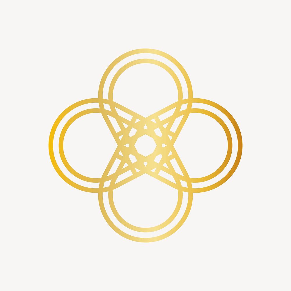 Abstract line art sticker, gold | Premium Vector - rawpixel