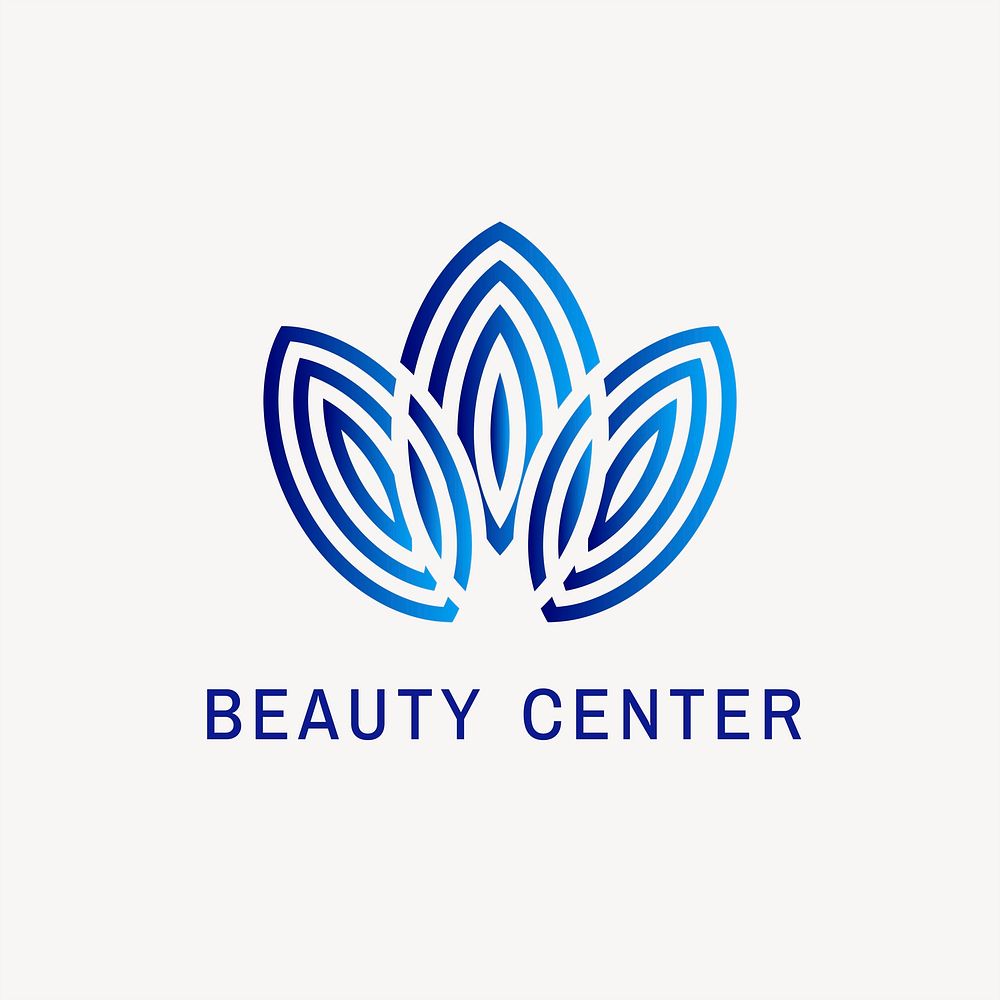 Beauty center logo template, gradient | Premium PSD Template - rawpixel