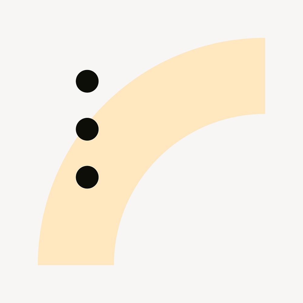 Beige quarter circle design element | Premium Vector - rawpixel