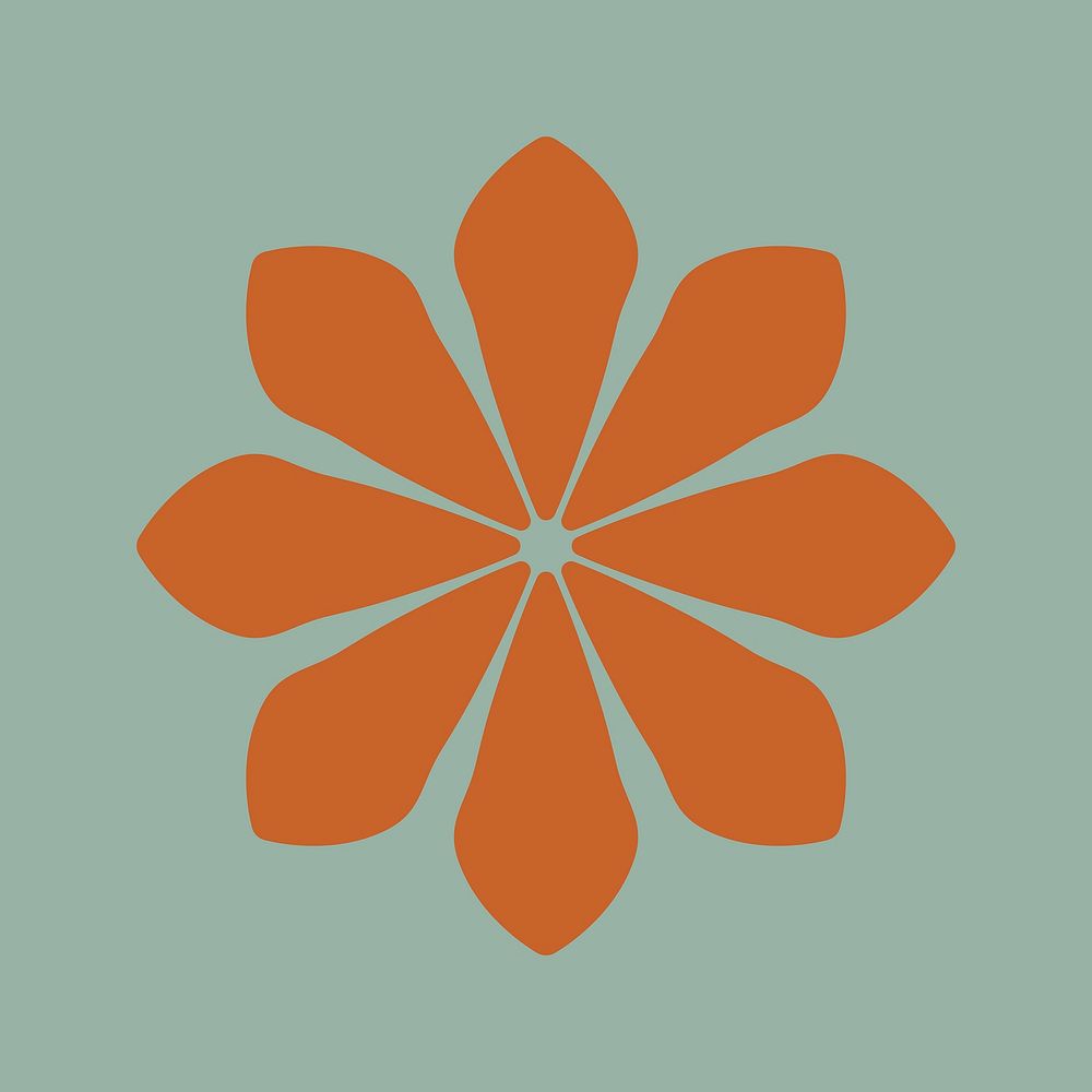 Geometric flower shape, earth tone | Premium Vector - rawpixel