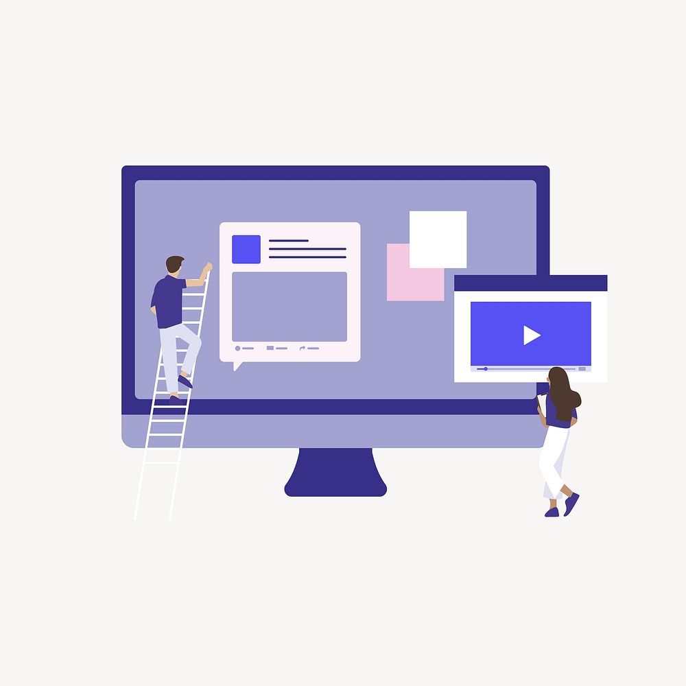 Website building icon, teamwork illustration | Premium Vector ...