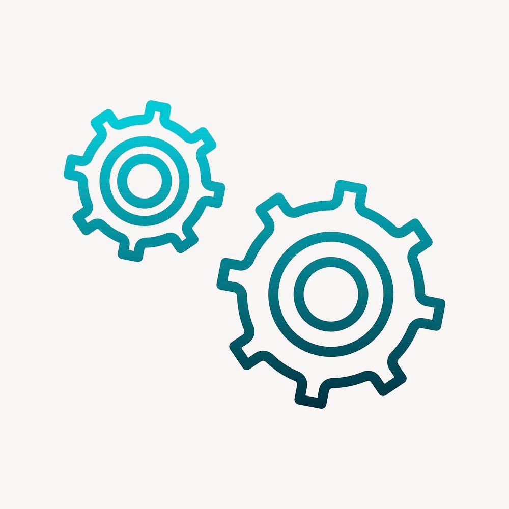 Settings icon, blue gradient psd | Premium Icons - rawpixel