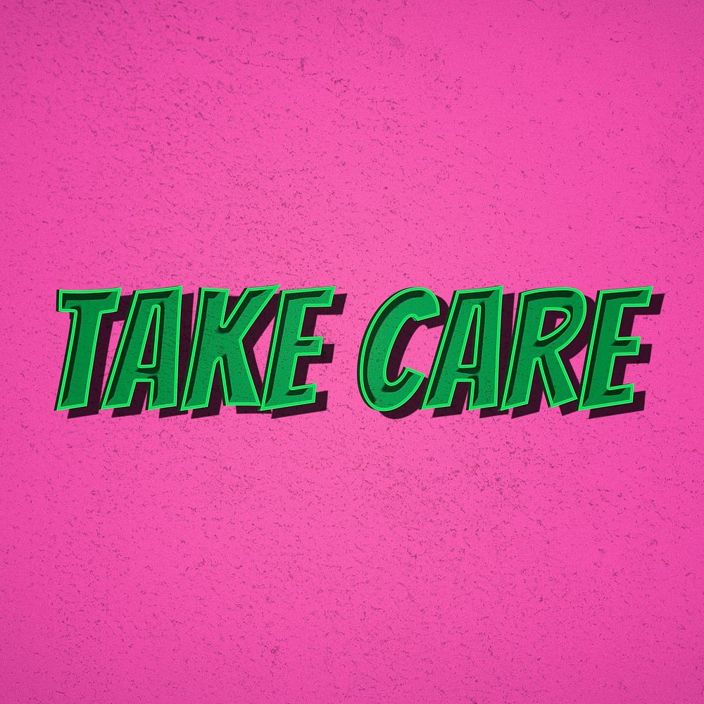 Take care retro style typography | Free Photo - rawpixel