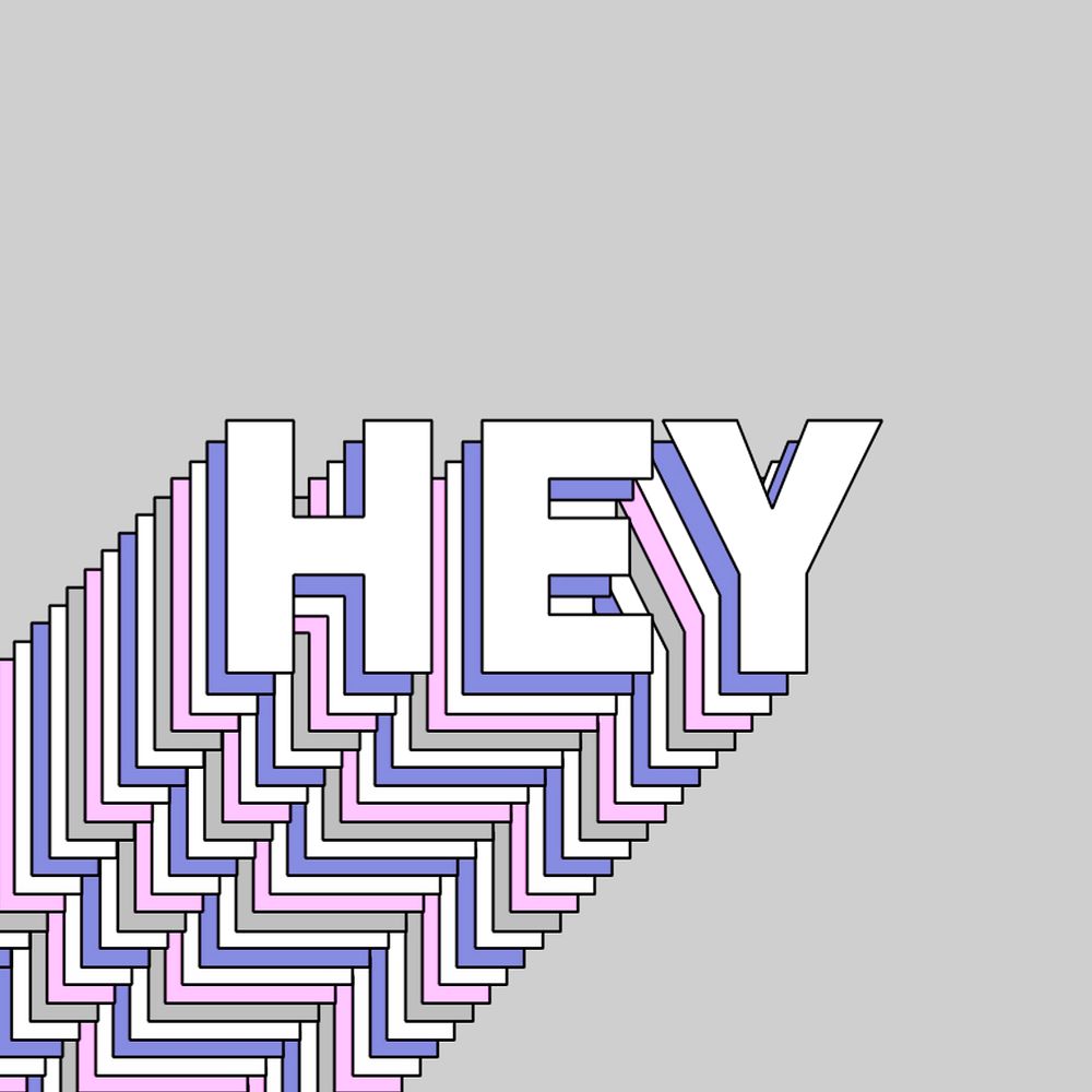 Hey layered typography retro word | Free Photo - rawpixel