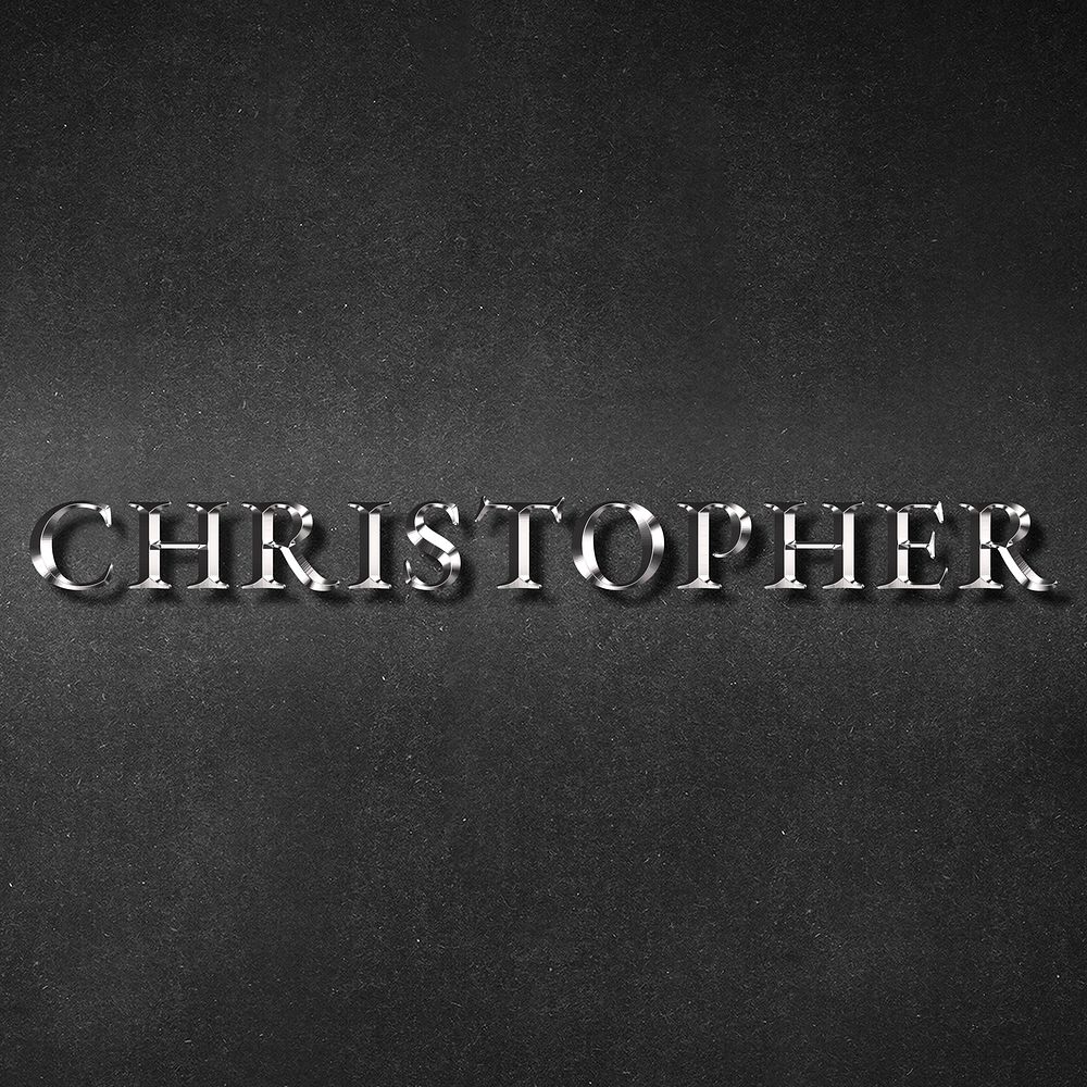 Christopher typography silver metallic effect | Free Photo - rawpixel