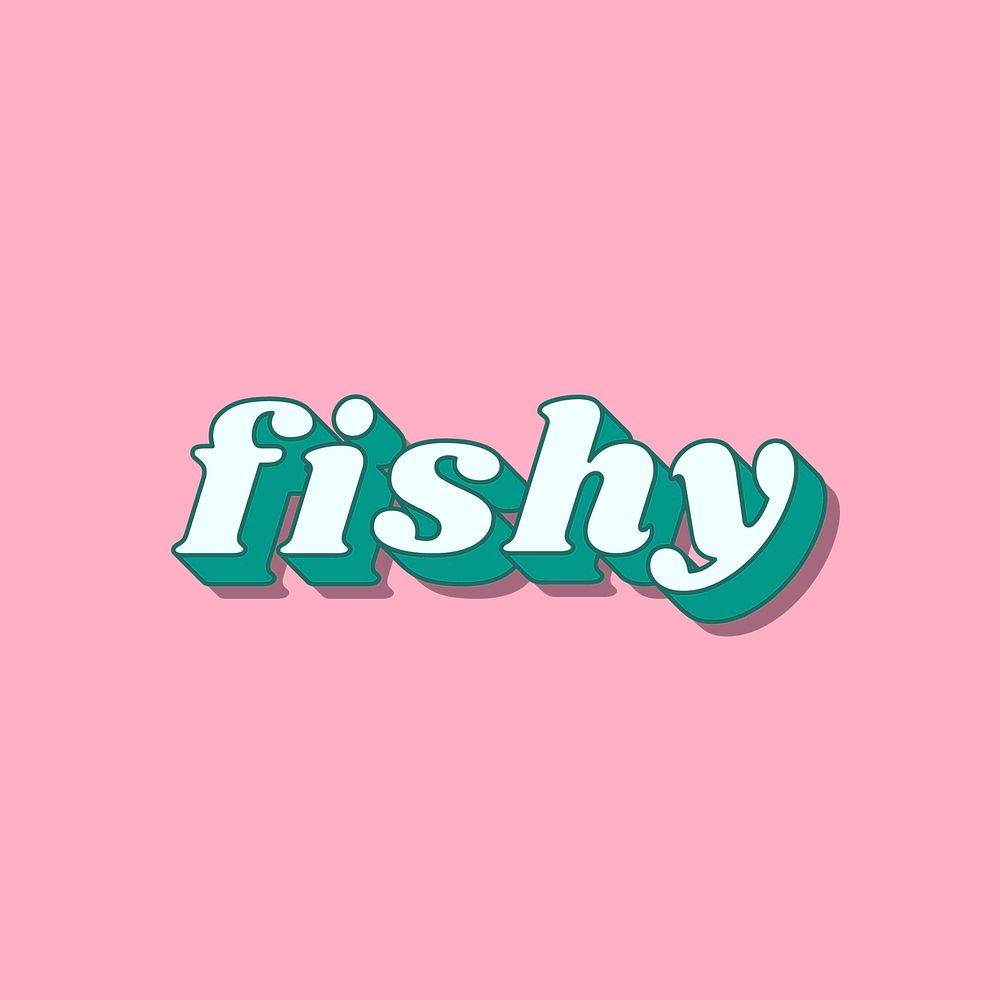 Retro fishy word bold shadow | Free Photo - rawpixel