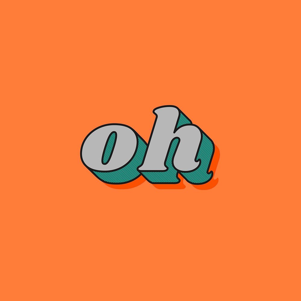 Oh word retro bold font | Free Photo - rawpixel