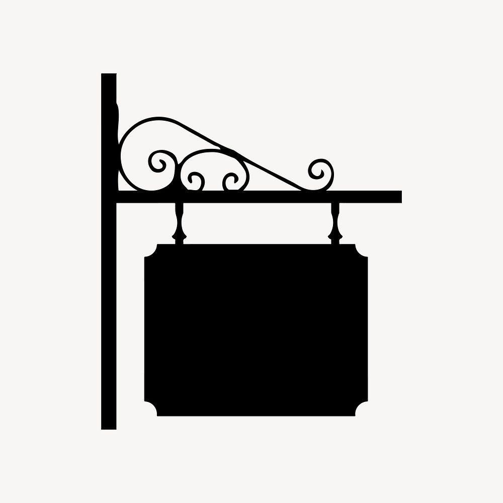 Hanging sign silhouette clipart, illustration | Free Vector - rawpixel