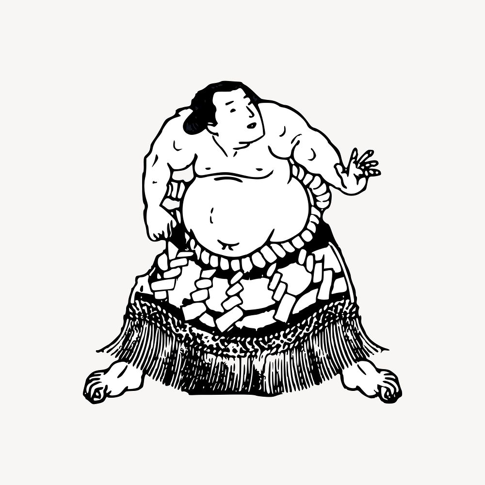 Sumo wrestler clipart, illustration vector | Free Vector - rawpixel