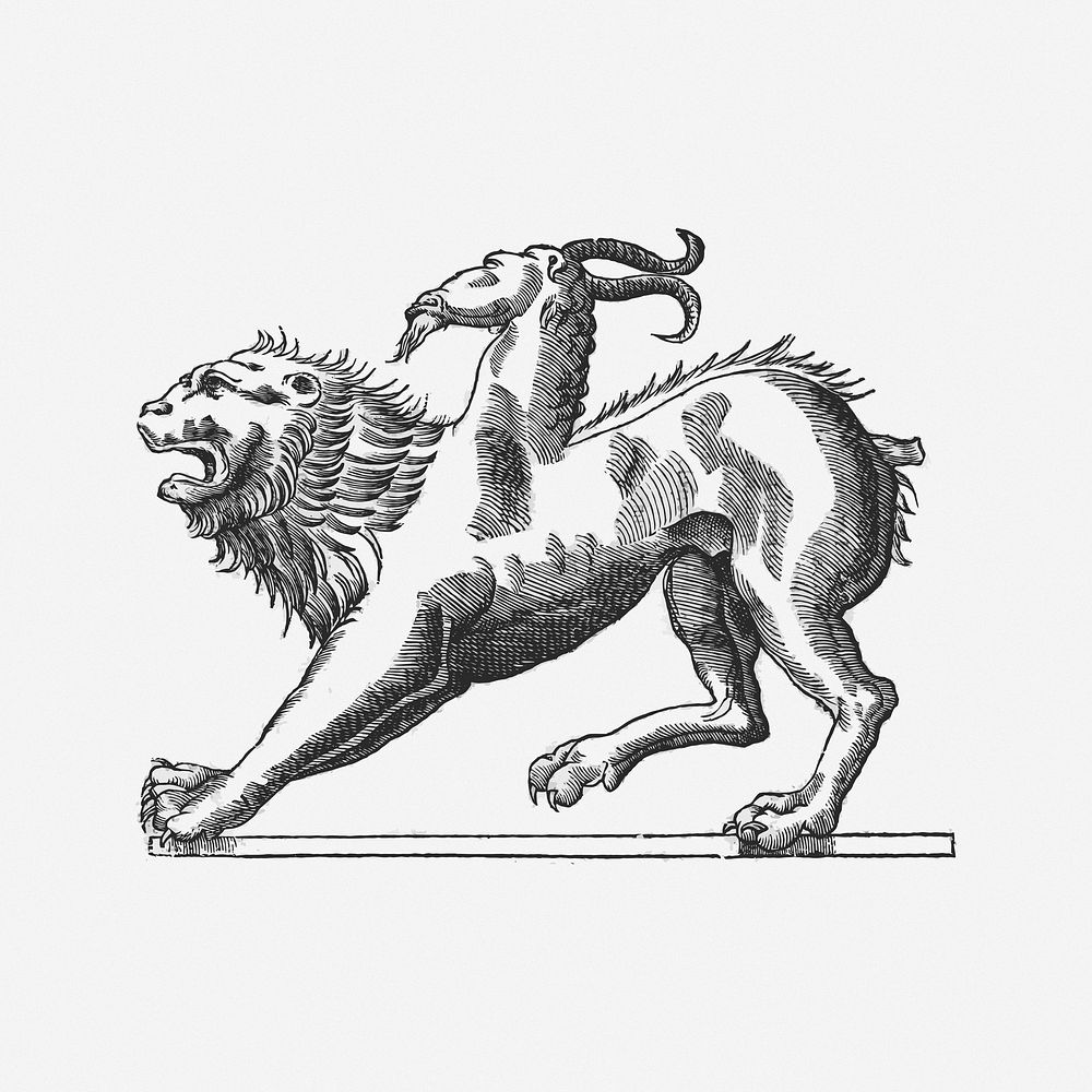 Chimera illustration. Free public domain | Free Photo - rawpixel