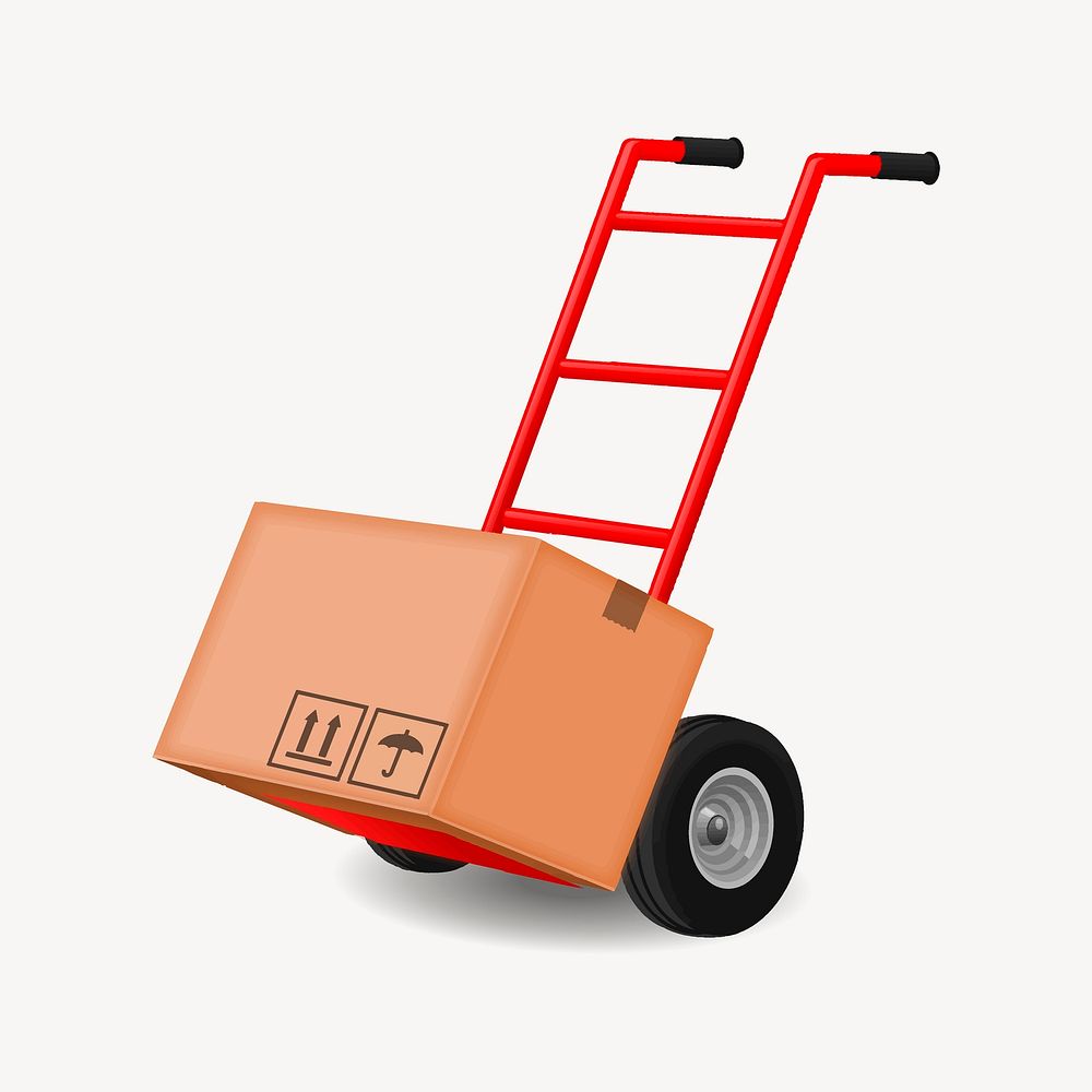 hand cart clipart, illustration. Free | Free Photo - rawpixel