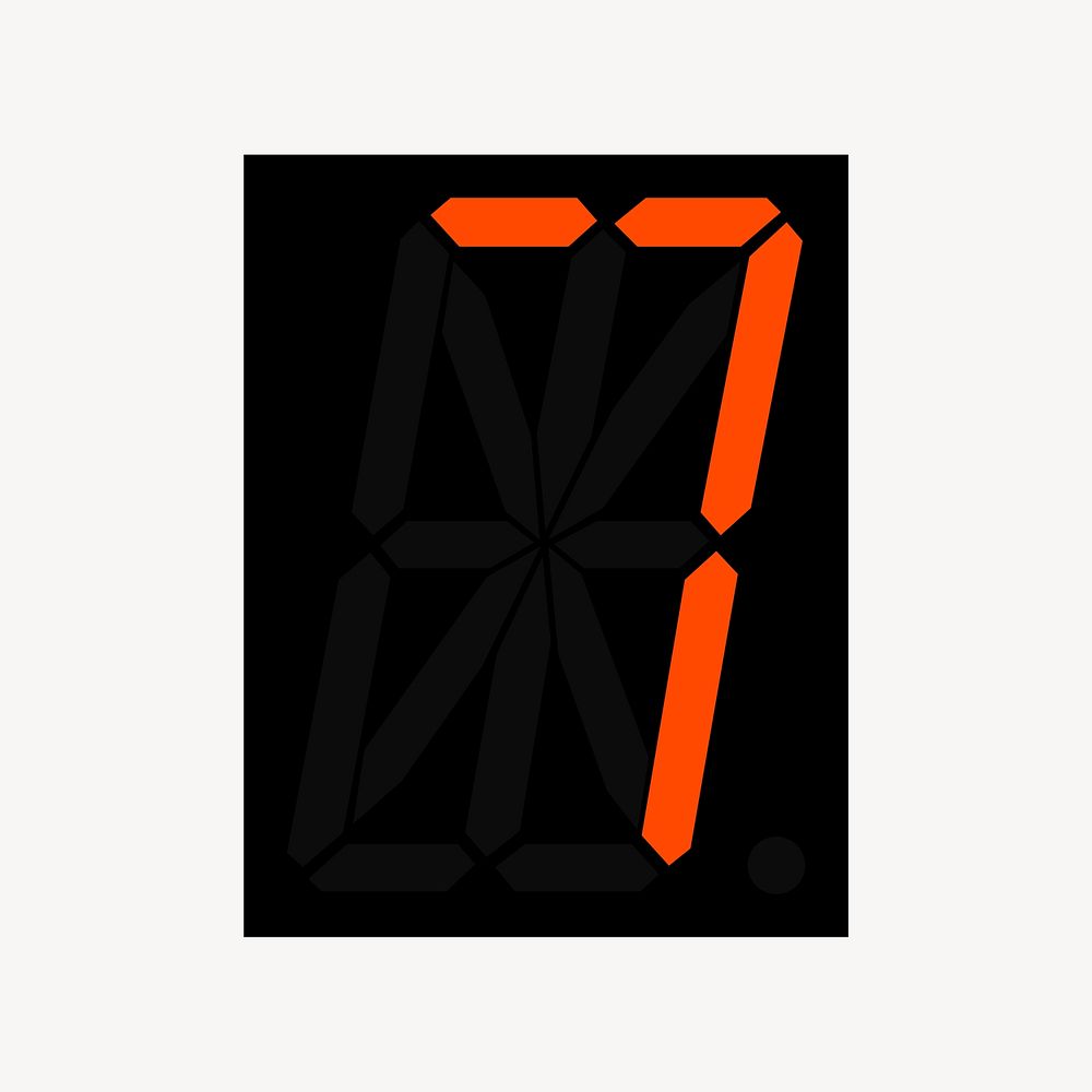 Seven 7 digit number clipart | Free PSD - rawpixel