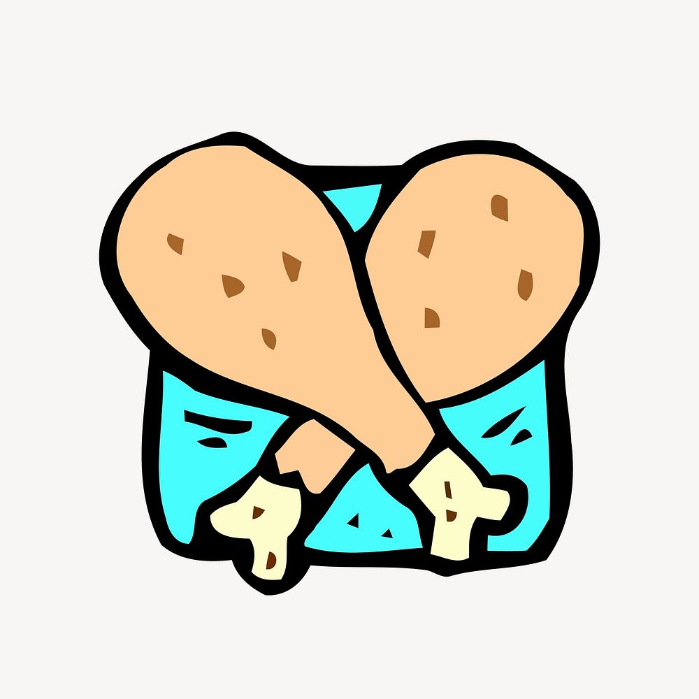 Chicken drumsticks clipart vector | Free Vector - rawpixel