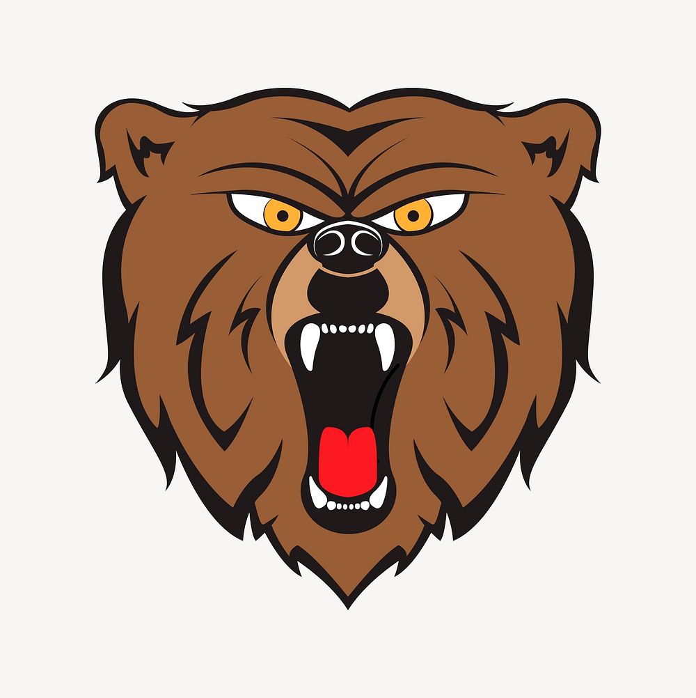 Angry bear clipart vector. Free | Free Vector - rawpixel