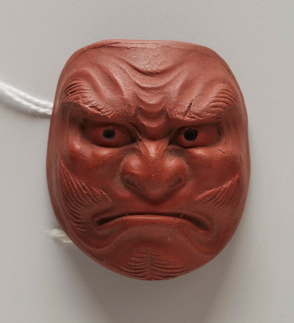 Netsuke form mask; red clay; | Free Photo - rawpixel
