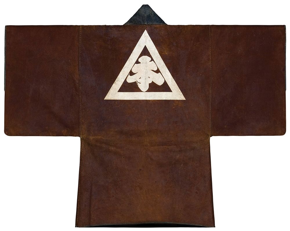 Rust-brown leather coat triangular crest | Free Photo - rawpixel