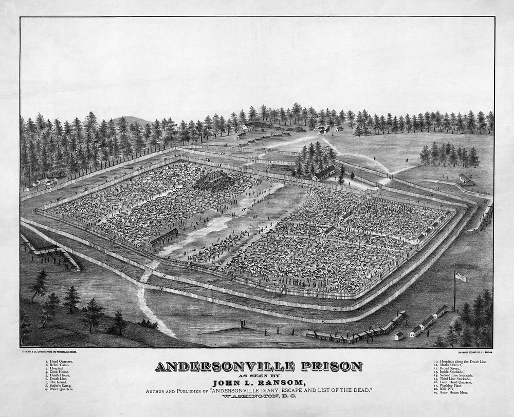 sketch Andersonville Prison John L. | Free Photo - rawpixel